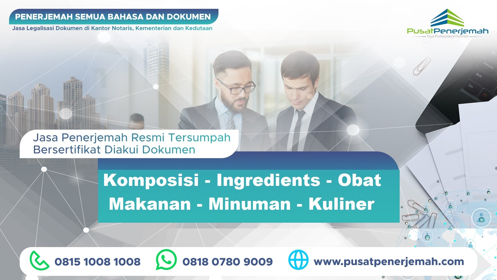 Jasa penerjemah tersumpah komposisi ingredients produk makanan, minuman ...